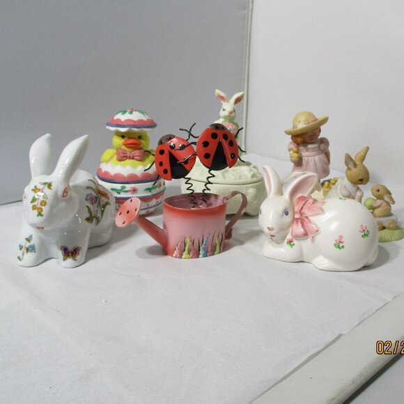Accents | Bundle Lot Of 7 Easter Spring Decor Items Bunny Rabbit Chick ...